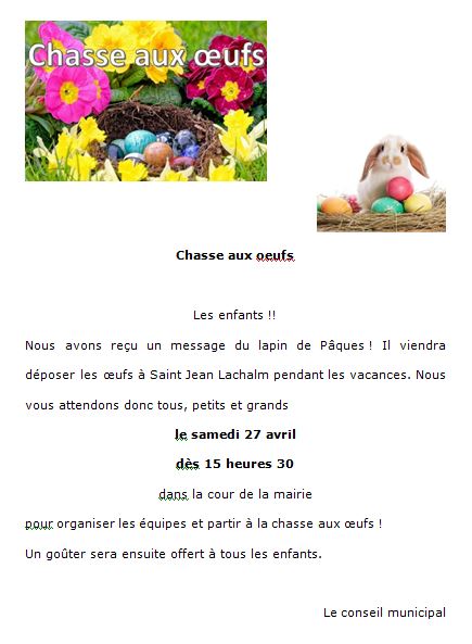 Visite du lapin de pâques